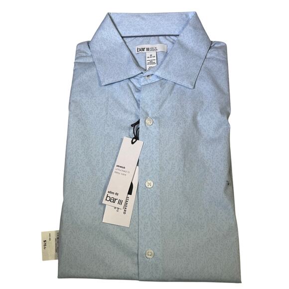 Bar III | Shirts | Bar Iii Slim Fit Mens Vine Print Dress Shirt Light ...
